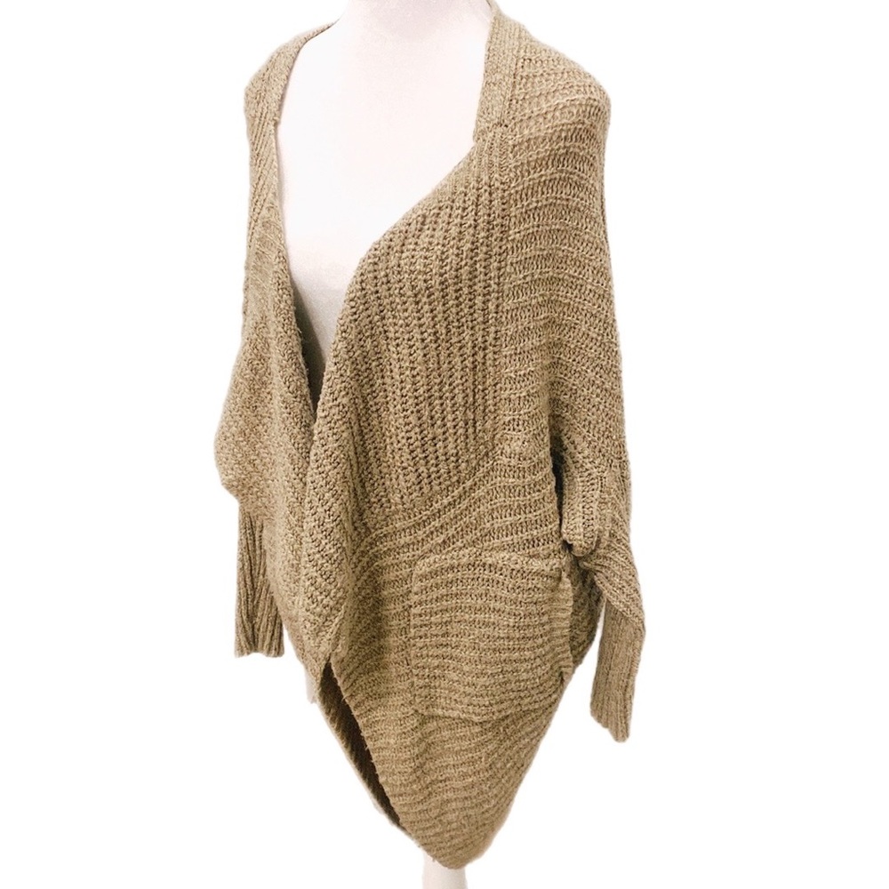 Debut Open-Front Cocoon Knit Cardigan - Gem